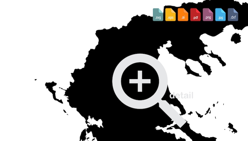 Greece Map Svg, Hellas Map Svg, Hellenic Republic, Svg, Eps, Ai, Pdf ...