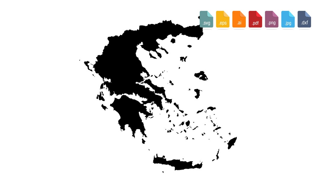 Greece Map Svg, Hellas Map Svg, Hellenic Republic, Svg, Eps, Ai, Pdf ...