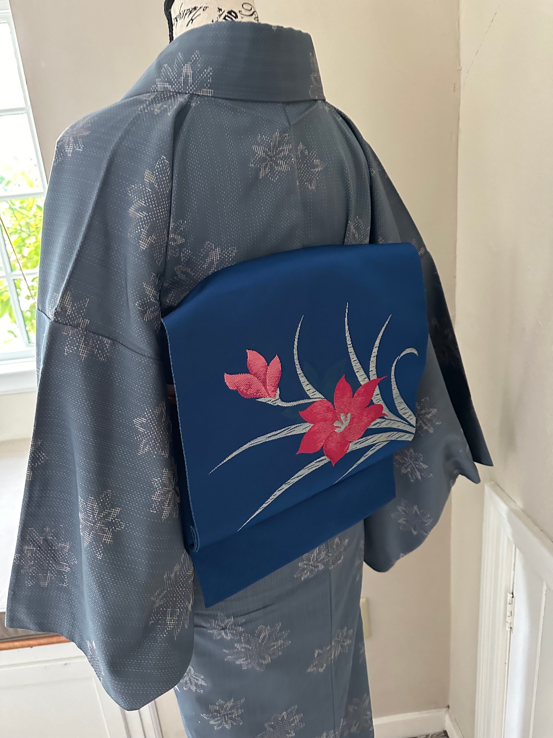 Kimono and Obi 3 Pc Set Authentic Japanese Kimono tsumugi, Nagoya Obi ...