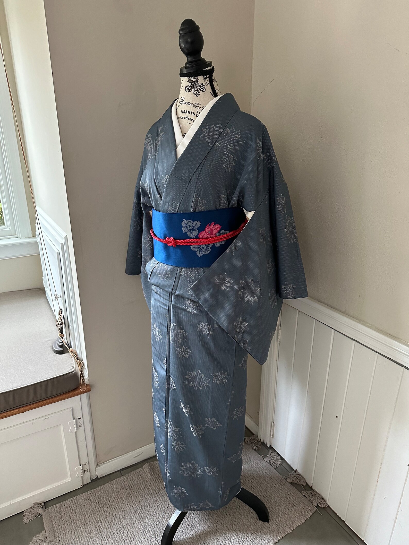 Kimono and Obi 3 Pc Set Authentic Japanese Kimono tsumugi, Nagoya Obi ...
