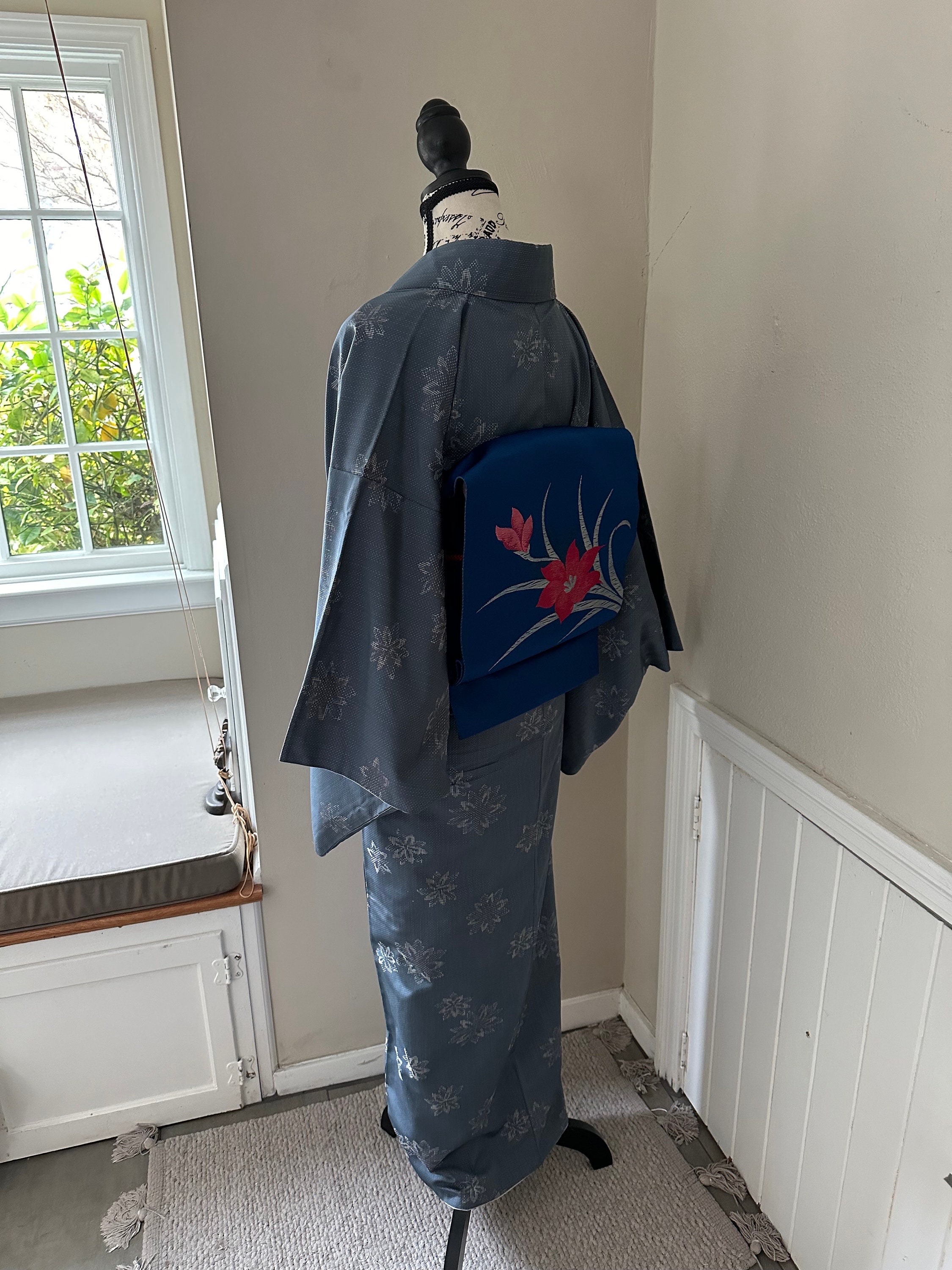 Kimono and Obi 3 Pc Set Authentic Japanese Kimono tsumugi, Nagoya Obi ...