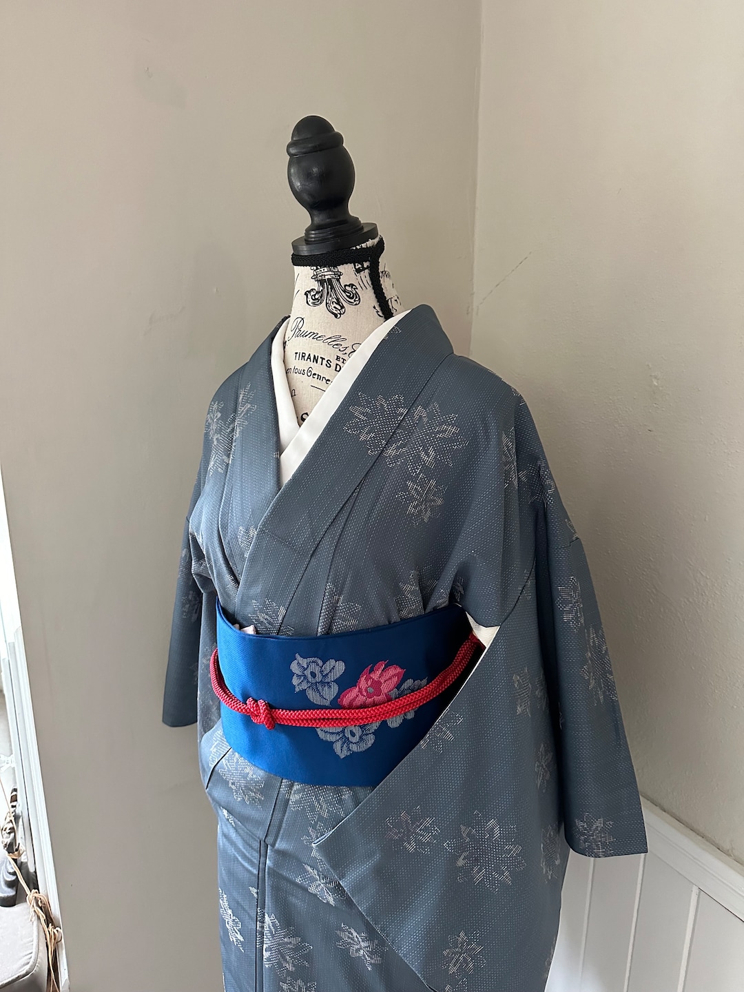 Kimono and Obi 3 Pc Set Authentic Japanese Kimono tsumugi, Nagoya Obi ...