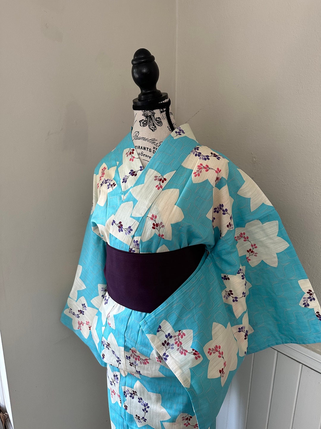 Yukata tall Size and Obi 2pc Set - Etsy