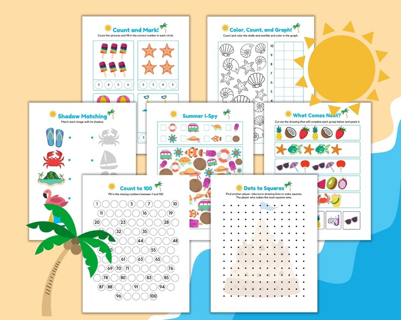 14 Summer Vacation Fun Activity Pack for Kids PDF Instant Download - Etsy