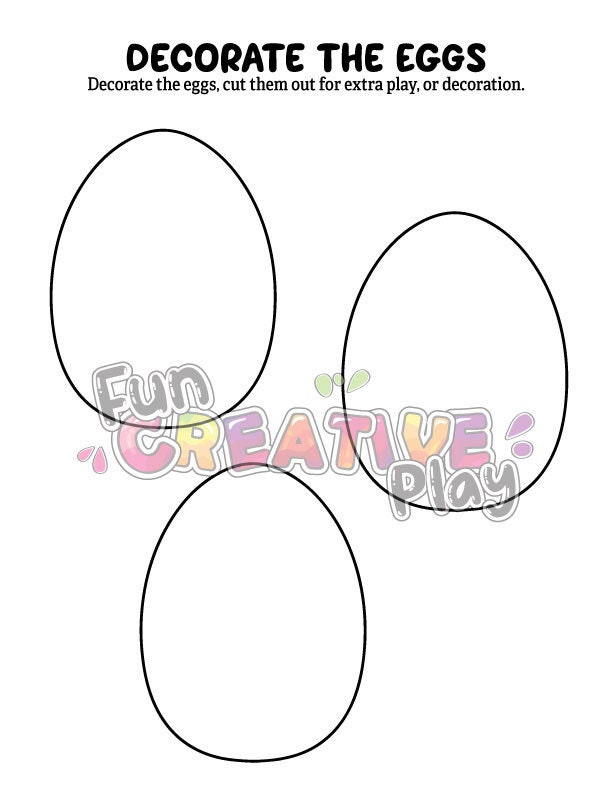 Decorate the Eggs Easter Egg Coloring Printable Template Craft for Kids ...