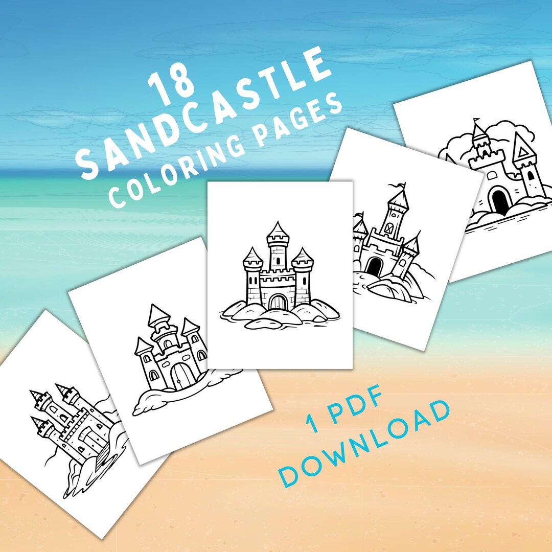Summertime Sandcastle Coloring Page Bundle for Kids and Adults! - Etsy