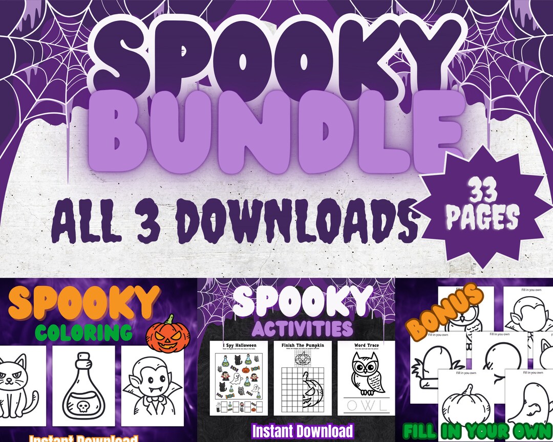 Spooky Halloween BUNDLE: All 33 Spooky Printable Activities and ...