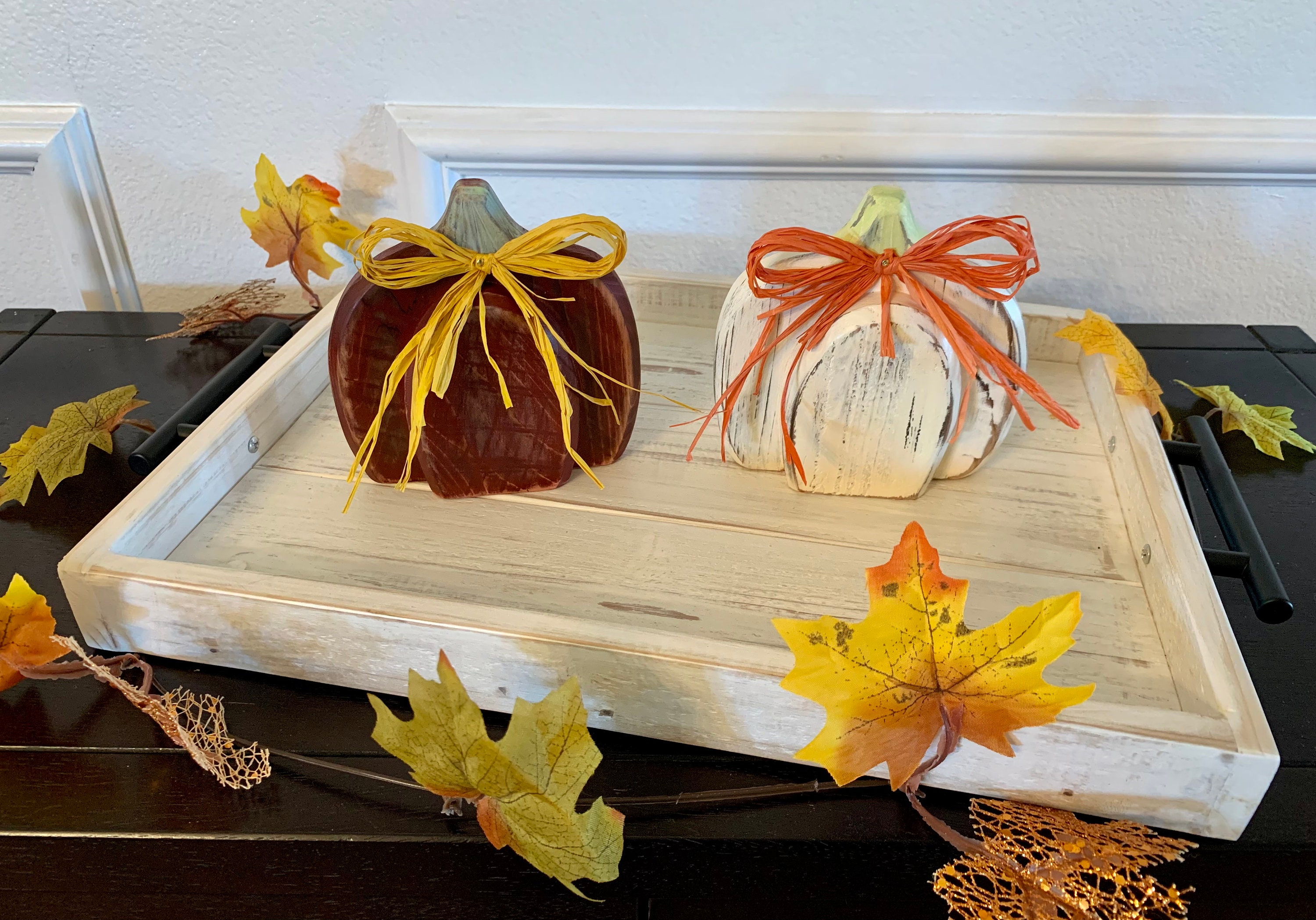 Tiered Tray Fall Decor / Serving Tray Fall Decor / Staging - Etsy