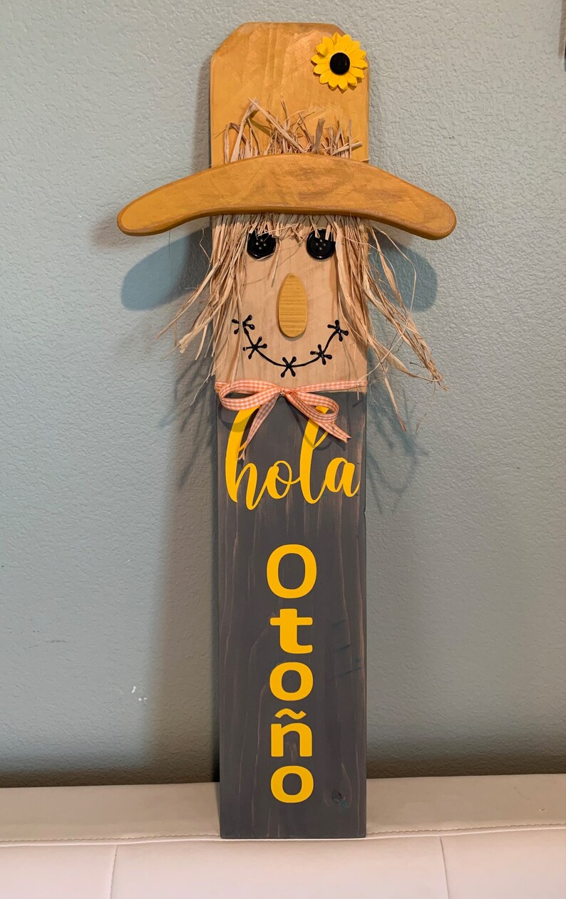 Fall Scarecrow Porch Sign Fall Welcome Sign Painted Wood - Etsy
