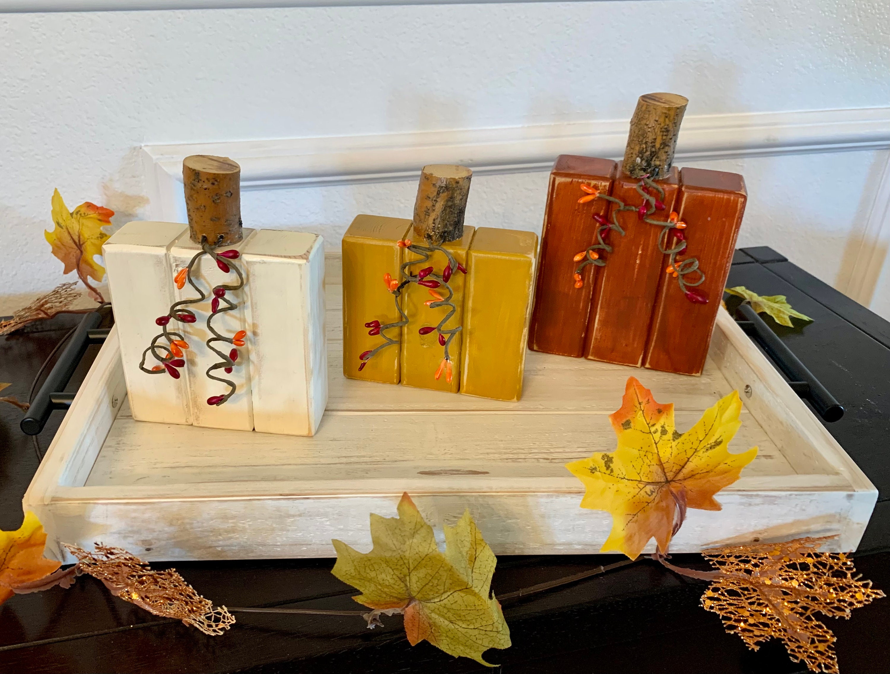 Tiered Tray Fall Decor / Serving Tray Fall Decor / Staging - Etsy