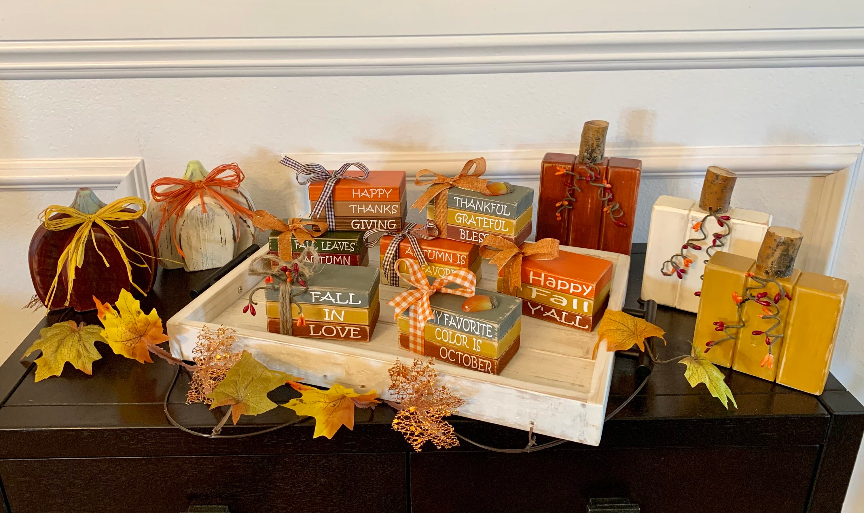 Tiered Tray Fall Decor / Serving Tray Fall Decor / Staging - Etsy