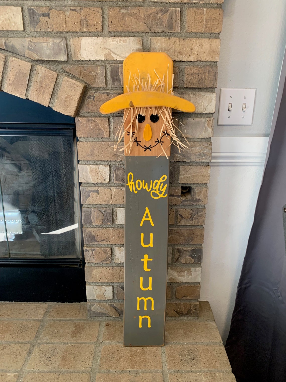 Fall Scarecrow Porch Sign Fall Welcome Sign Painted Wood Scarecrow ...