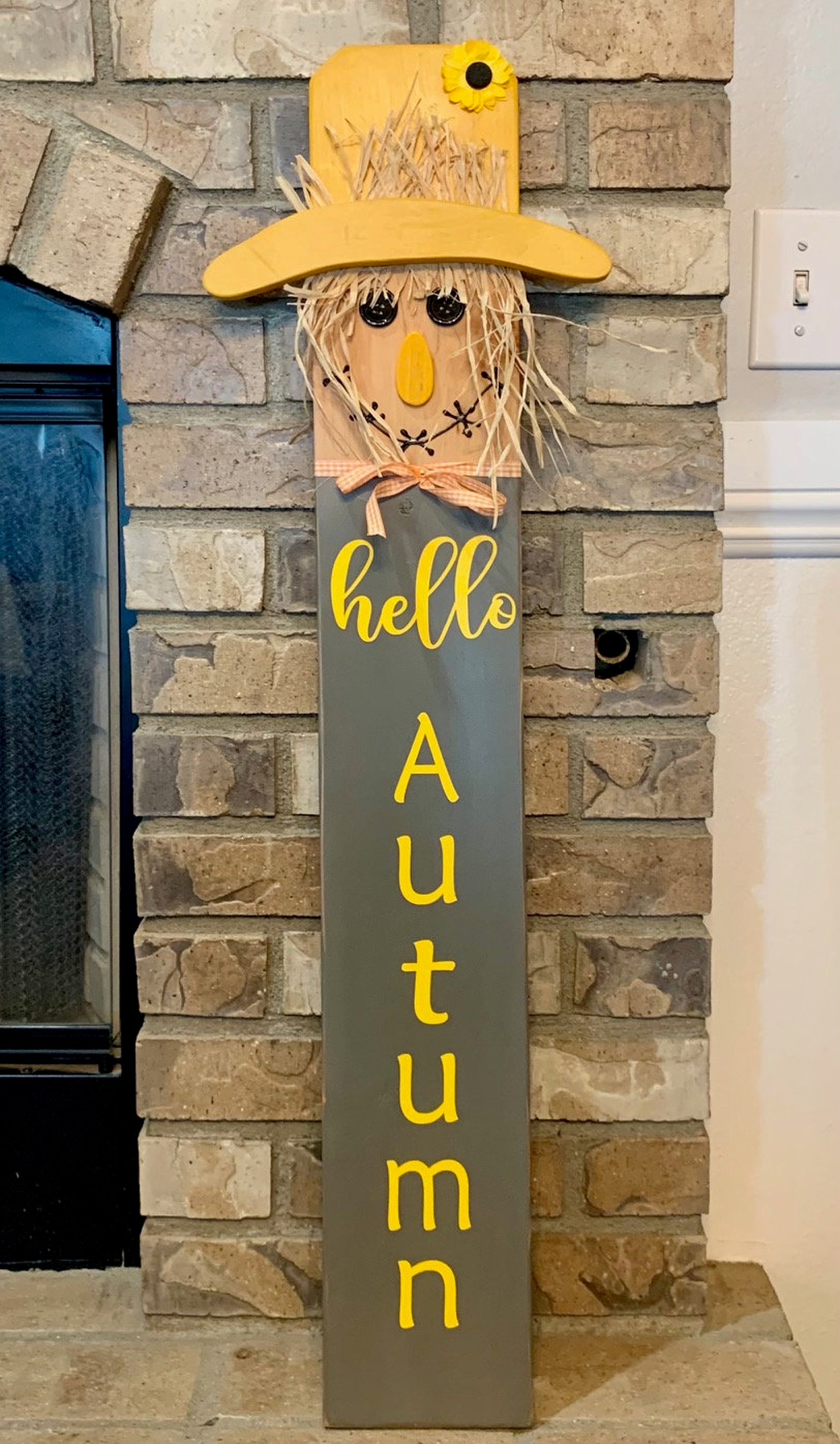 Fall Scarecrow Porch Sign Fall Welcome Sign Painted Wood Scarecrow ...