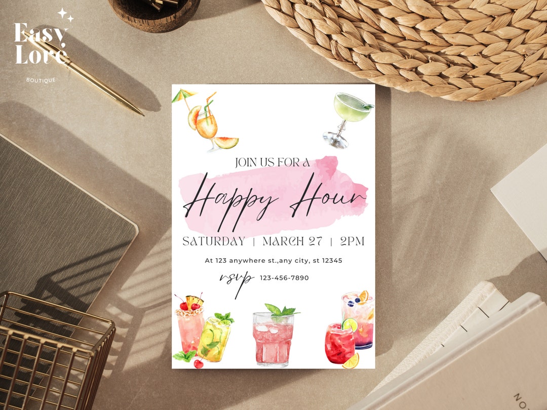 Happy Hour Invitation, Work Event Invitation, Corporate Event ...
