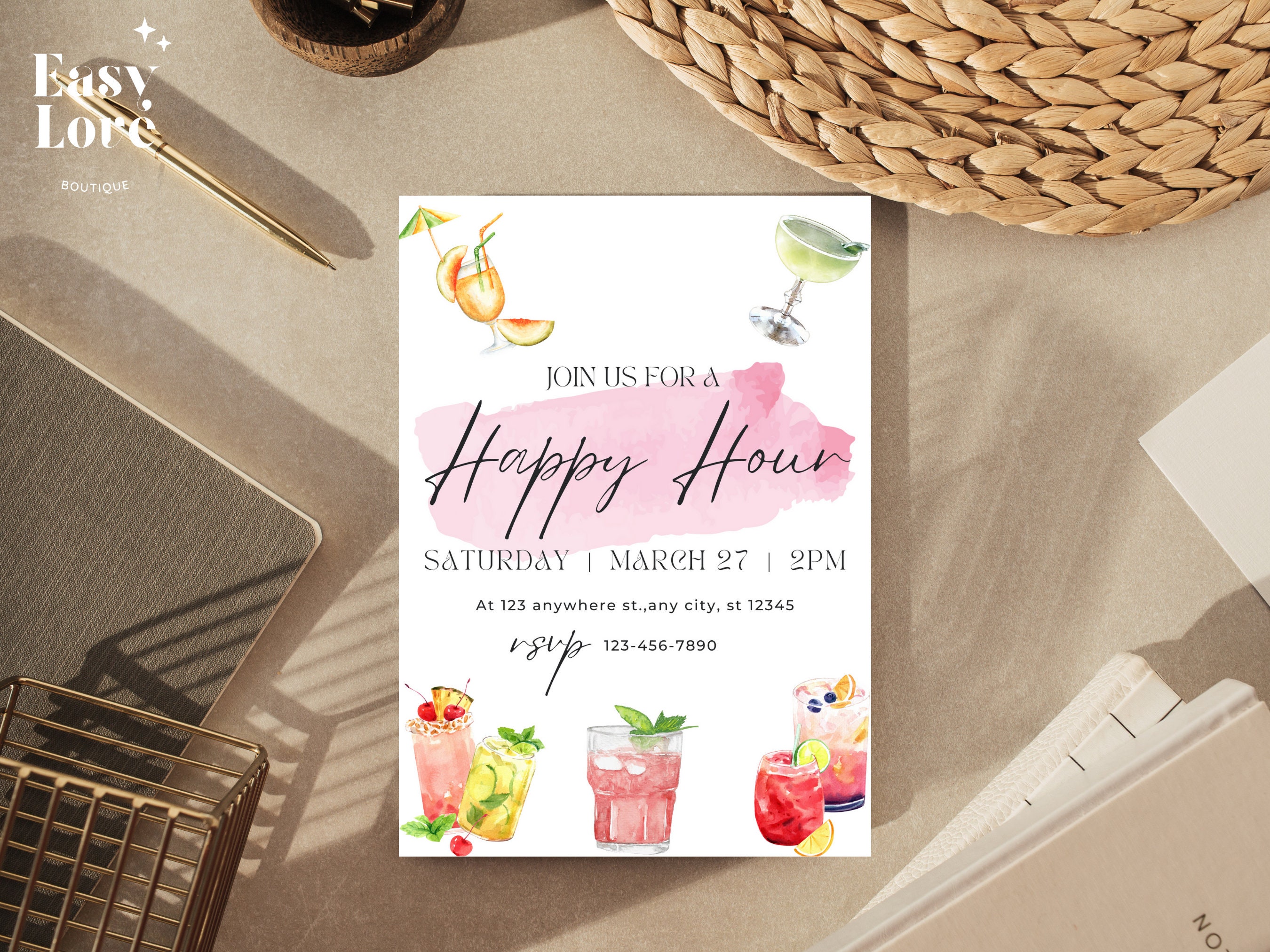 Happy Hour Invitation, Work Event Invitation, Corporate Event ...