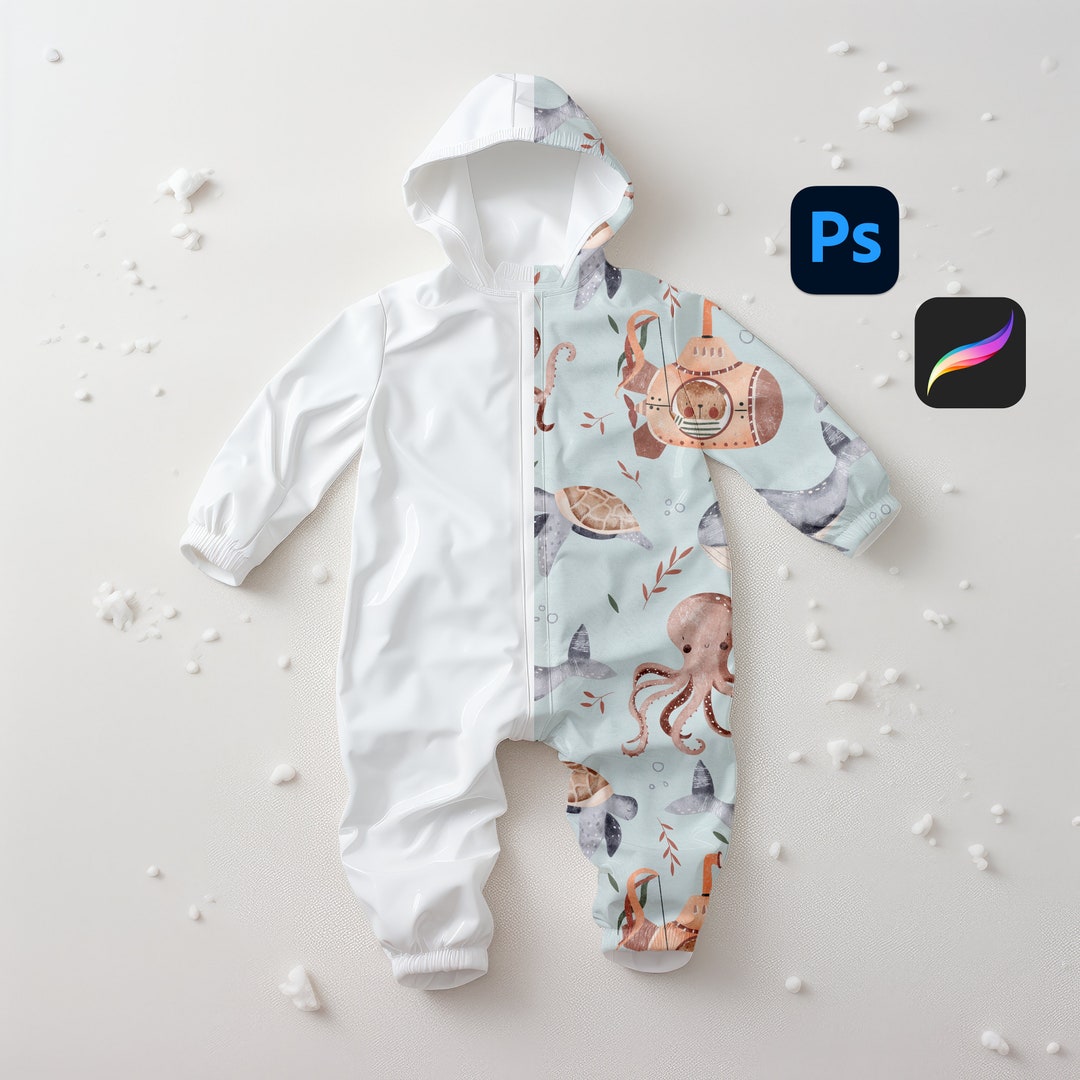 Kids Puddle Suit Mock-up Photoshop Mockup Procreate Mockup Realistic ...