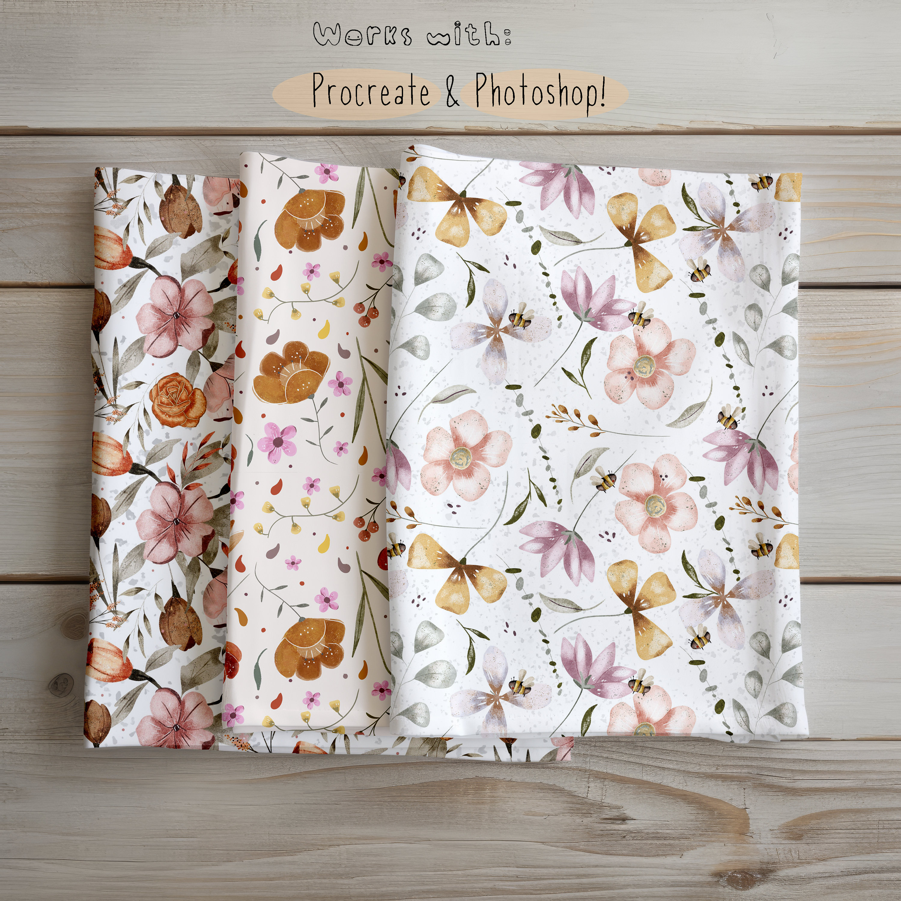 Folded Fabric Mockup Textile Mockup Seamless Pattern Mockup Pattern Template Procreate Mockup
