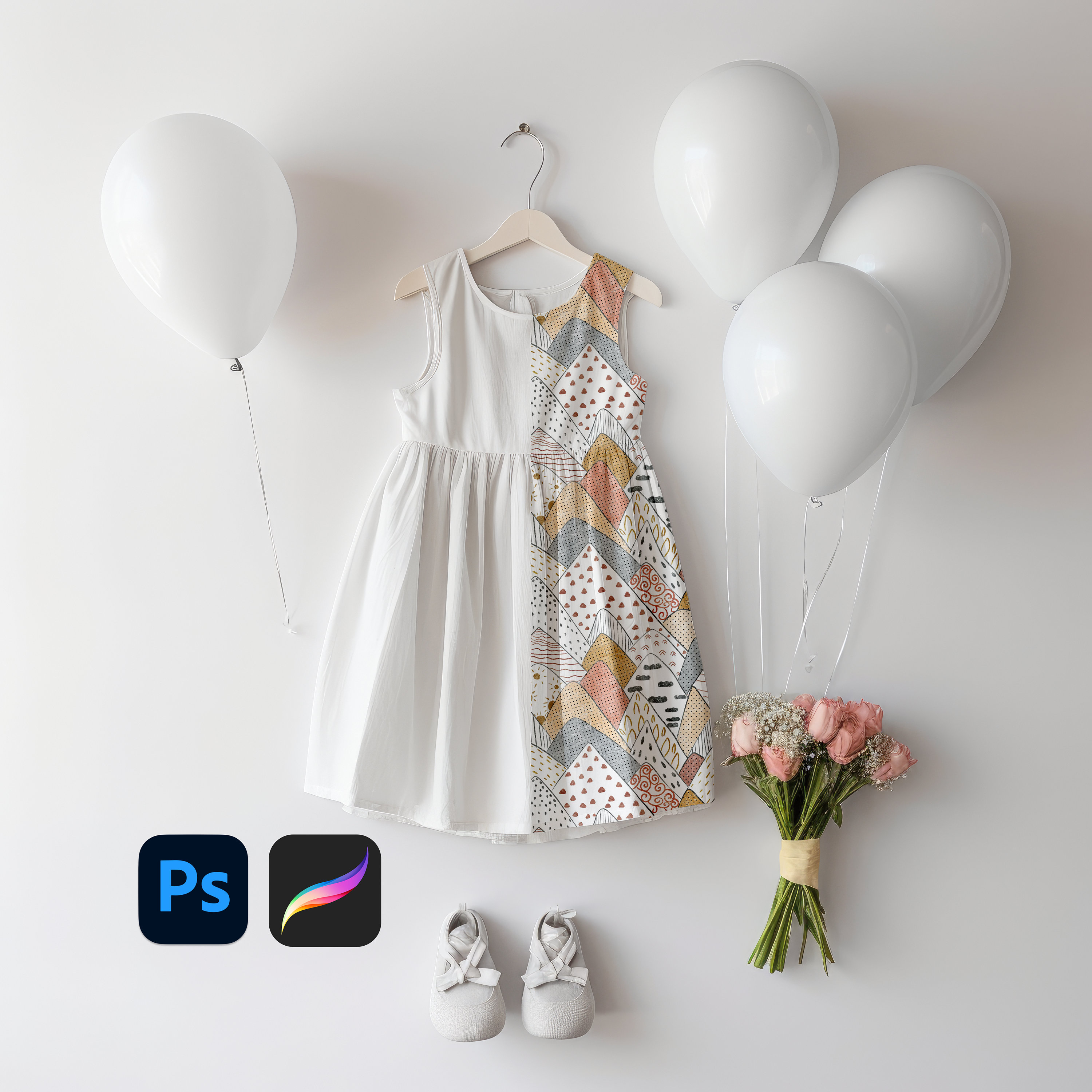 Kids Dress Mock-up Photoshop Mockup Procreate Mockup Realistic Children ...