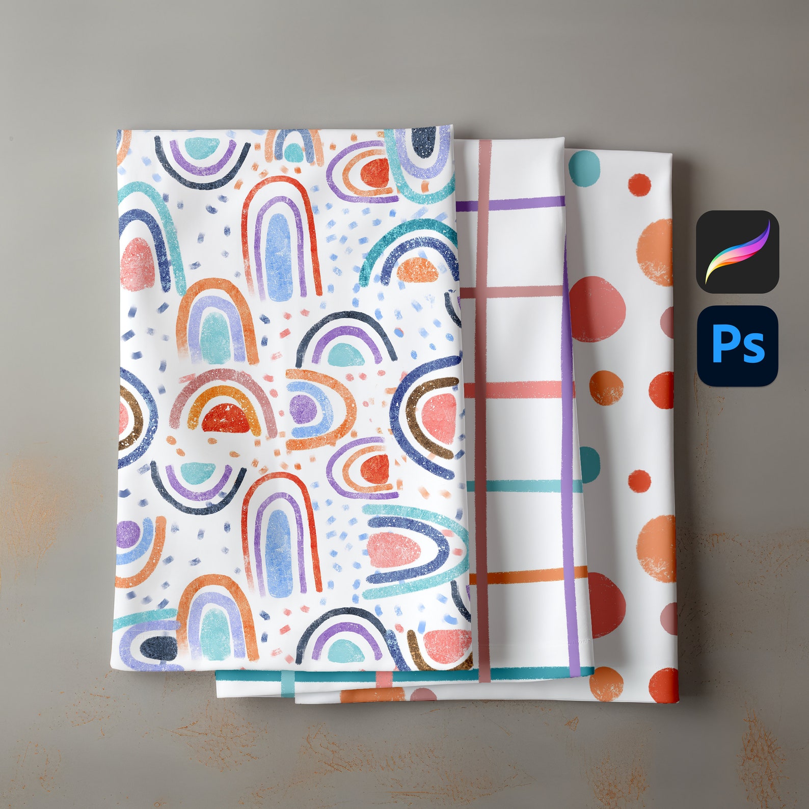 Folded Fabric Mockup Textile Mockup Seamless Pattern Mockup Pattern ...