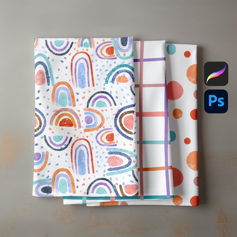 Folded Fabric Mockup Textile Mockup Seamless Pattern Mockup Pattern ...