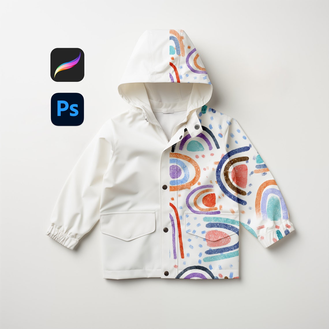 Kids Raincoat Mockup Childs Coat Mockup Seamless Pattern Mockup Pattern ...