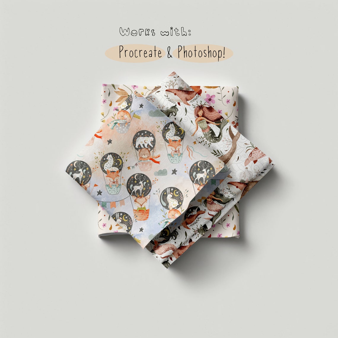 Folded Fabric Mockup Textile Mockup Seamless Pattern Mockup Pattern ...