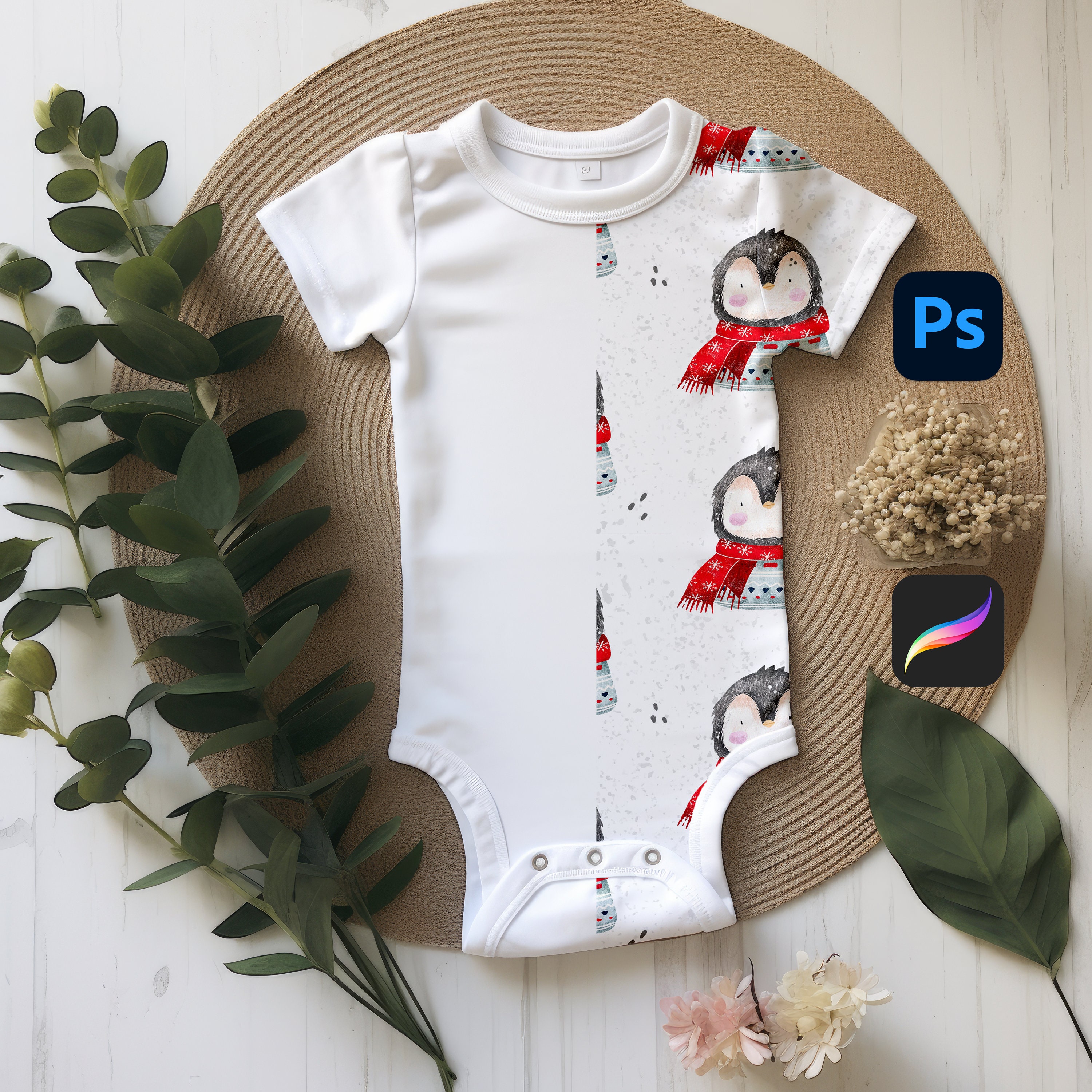 Babygrow Mock-up Baby Vest Mockup Seamless Pattern Mockup Baby Clothes ...