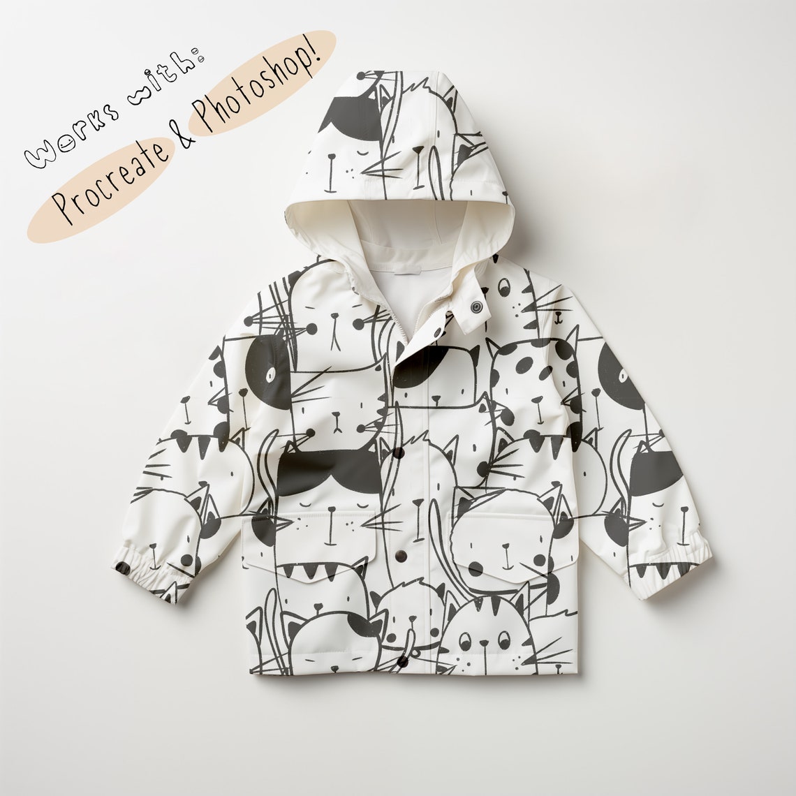 Kids Raincoat Mockup Childs Coat Mockup Seamless Pattern Mockup Pattern ...