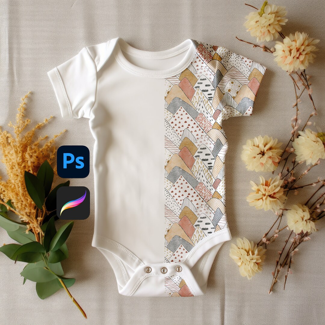 Babygrow Mock-up Baby Vest Mockup Seamless Pattern Mockup Baby Clothes ...