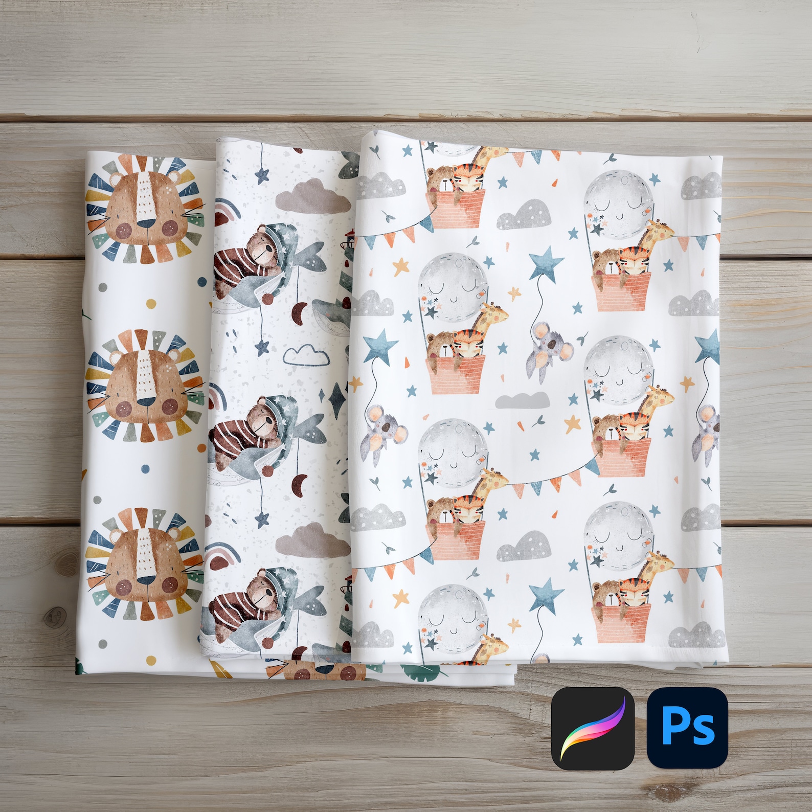 Folded Fabric Mockup Textile Mockup Seamless Pattern Mockup Pattern Template Procreate Mockup