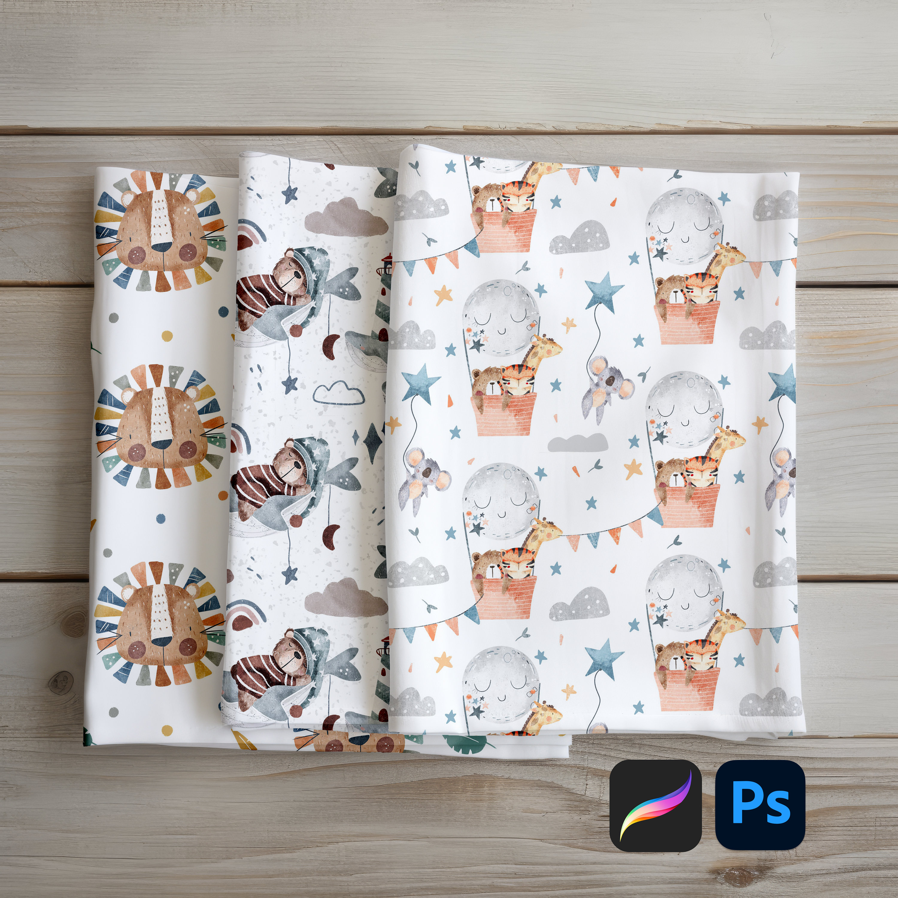 Folded Fabric Mockup Textile Mockup Seamless Pattern Mockup Pattern Template Procreate Mockup