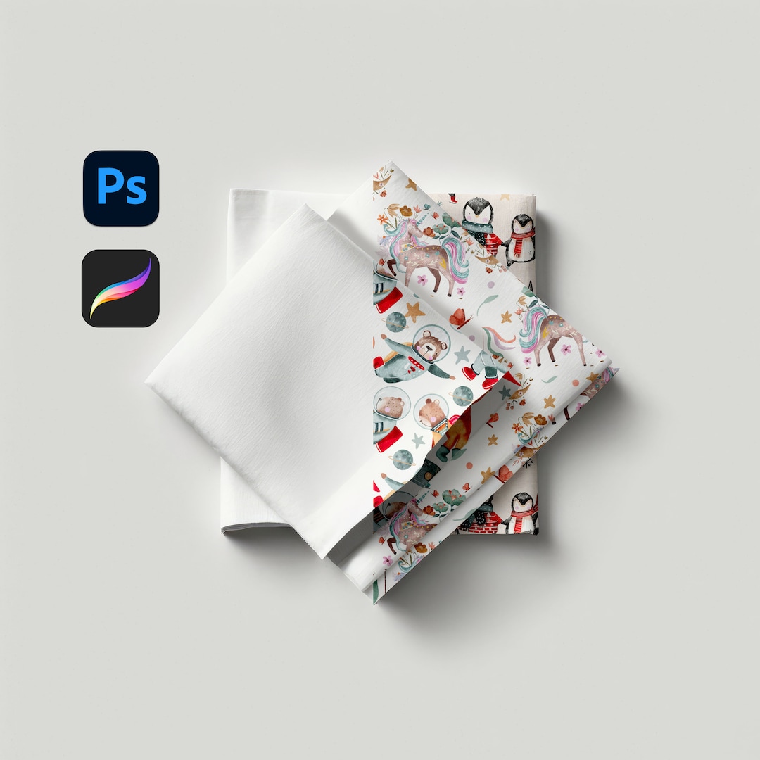 Folded Fabric Mockup Textile Mockup Seamless Pattern Mockup Pattern ...