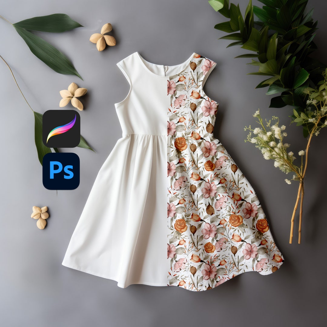 Kids Dress Mock-up Photoshop Mockup Procreate Mockup Realistic Children ...