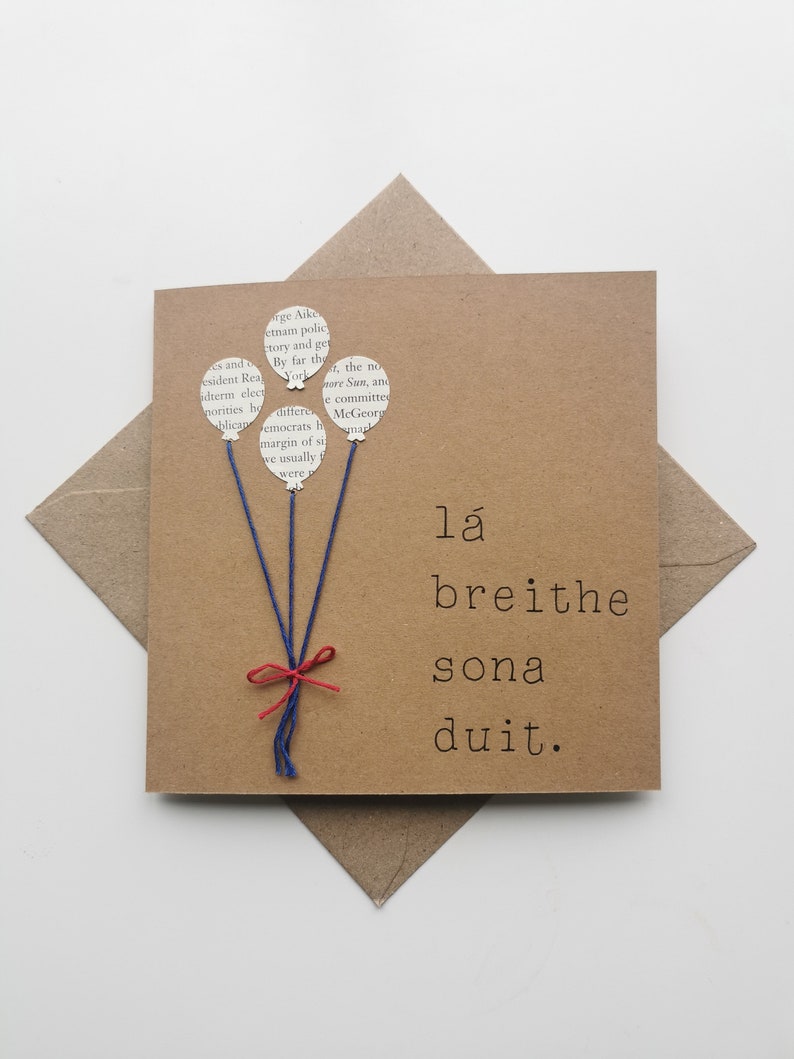 Breithlá Sona Duit - Birthday Card - Balloon | Irish Birthday Cards ...