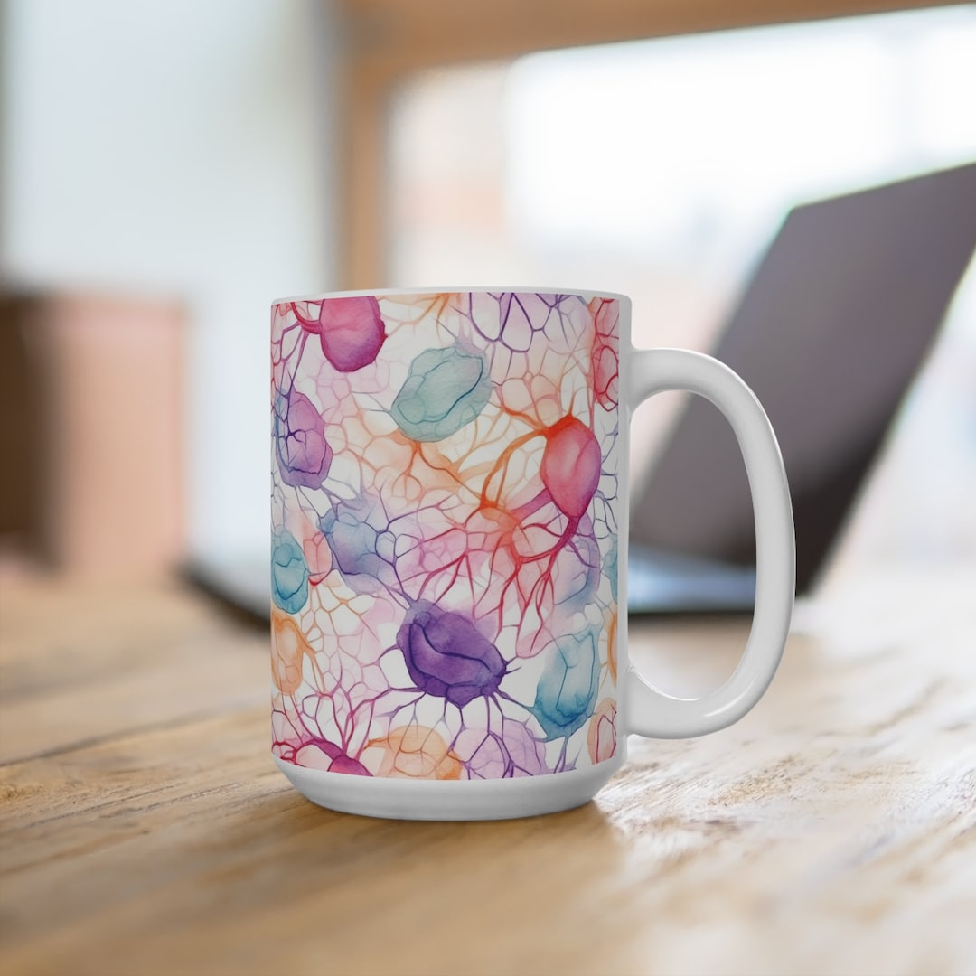 Colorful Brain Neurons Watercolor 15 Oz Mug | Unique Gift for ...