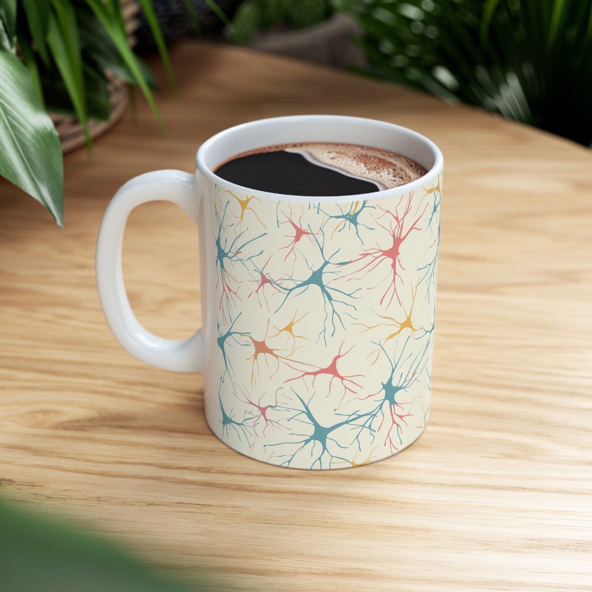 Minimalist Neuron Network Mug - Pastel Neuroscience Coffee Cup - Unique ...