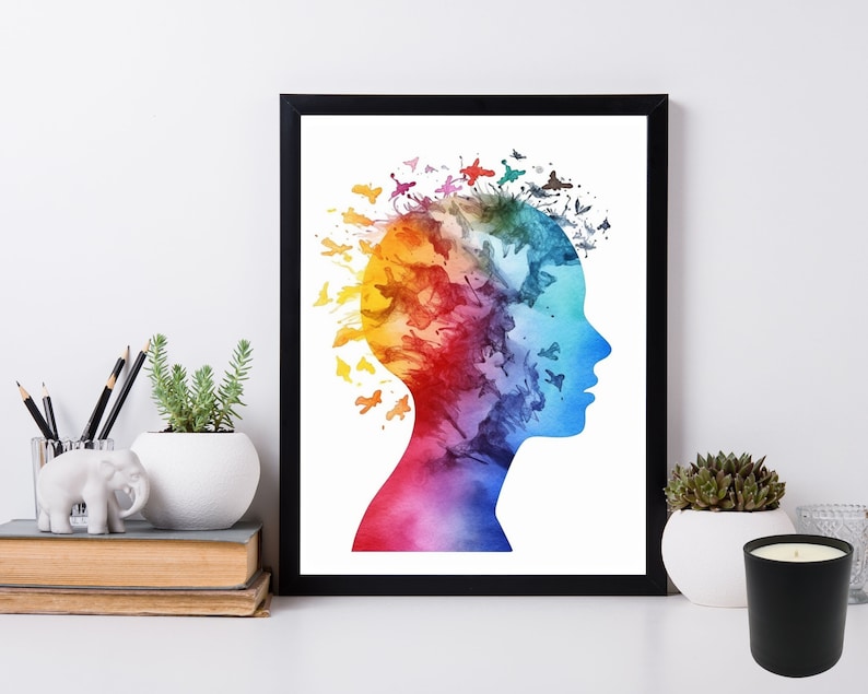 Positive Mindset Art Bundle: Watercolor Prints for Psychology ...