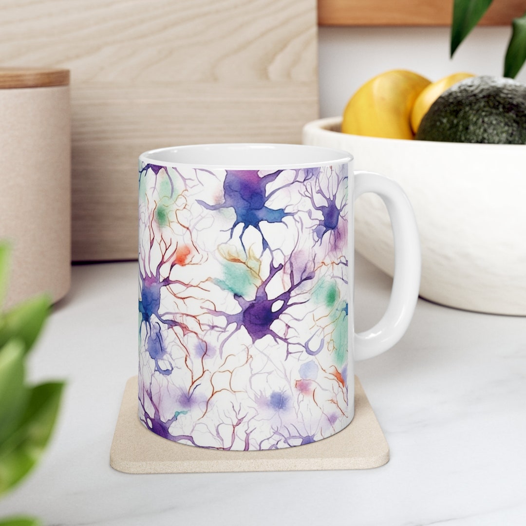 Neuroscience 11 Oz Mug | Watercolor Neurons Mug, Brain Science Mug ...