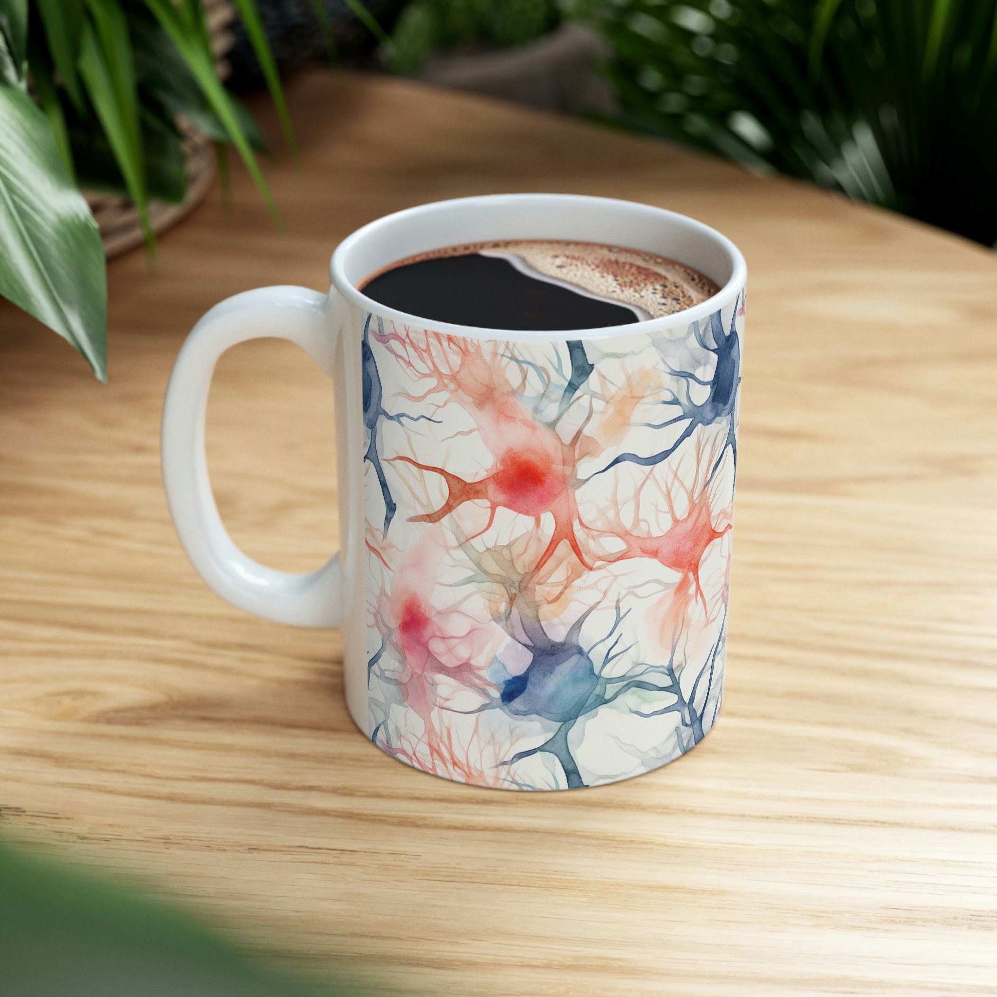 Watercolor Brain Synapse Mug for Neuroscience Enthusiasts - A Fusion of ...