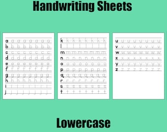 Printable Lowercase Alphabet ABC & Numbers 1 to 10 Handwriting - Etsy