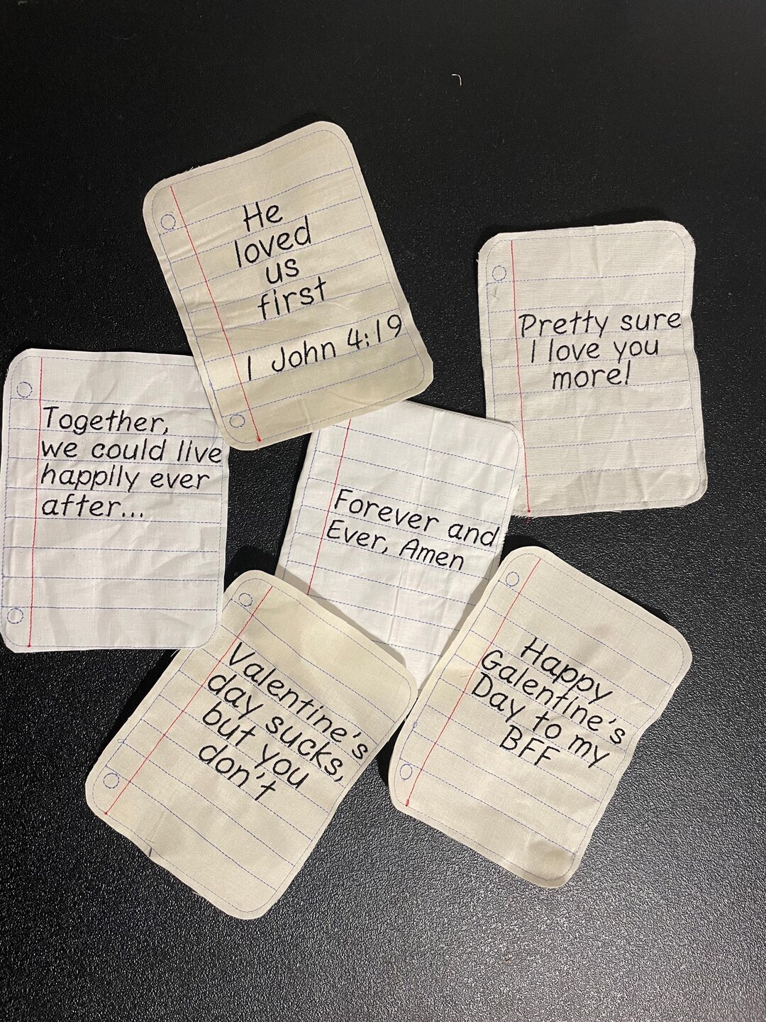 Embroidered Notes, Valentines Day, Custom, Card, Embroidery, Gifts for ...