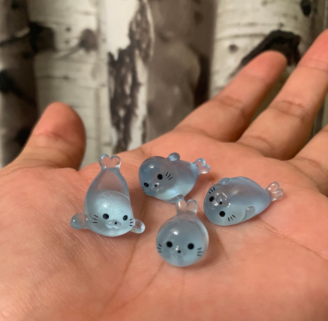 Very Cute Mini Seal in Different Poses Glow-in-the-dark Luminous Charm ...