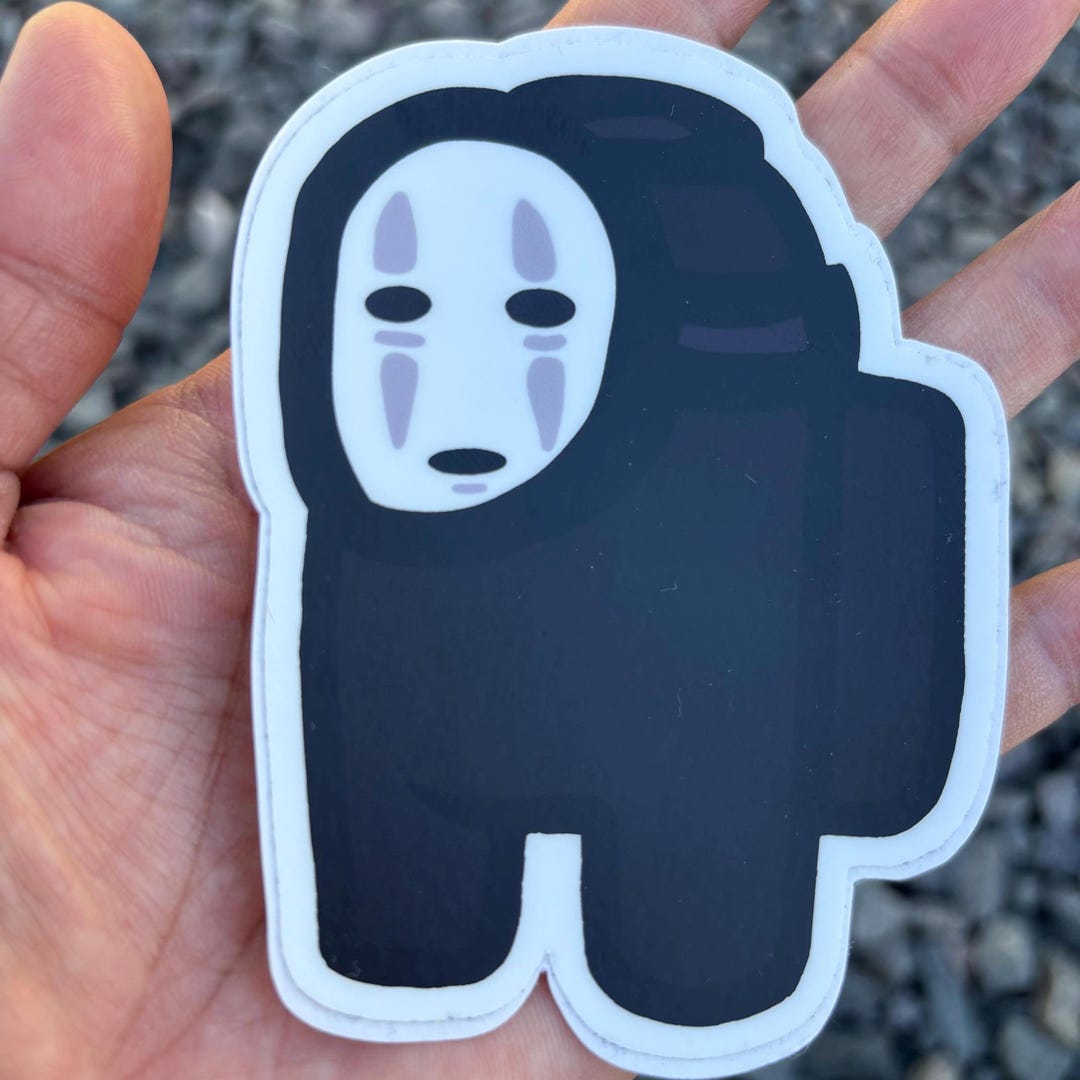 No Face Kaonashi Among Us Sticker Handmade Waterproof Flask Computer ...