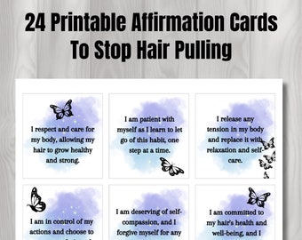 24 Printable Affirmation Cards to Stop Hair Pulling - Etsy