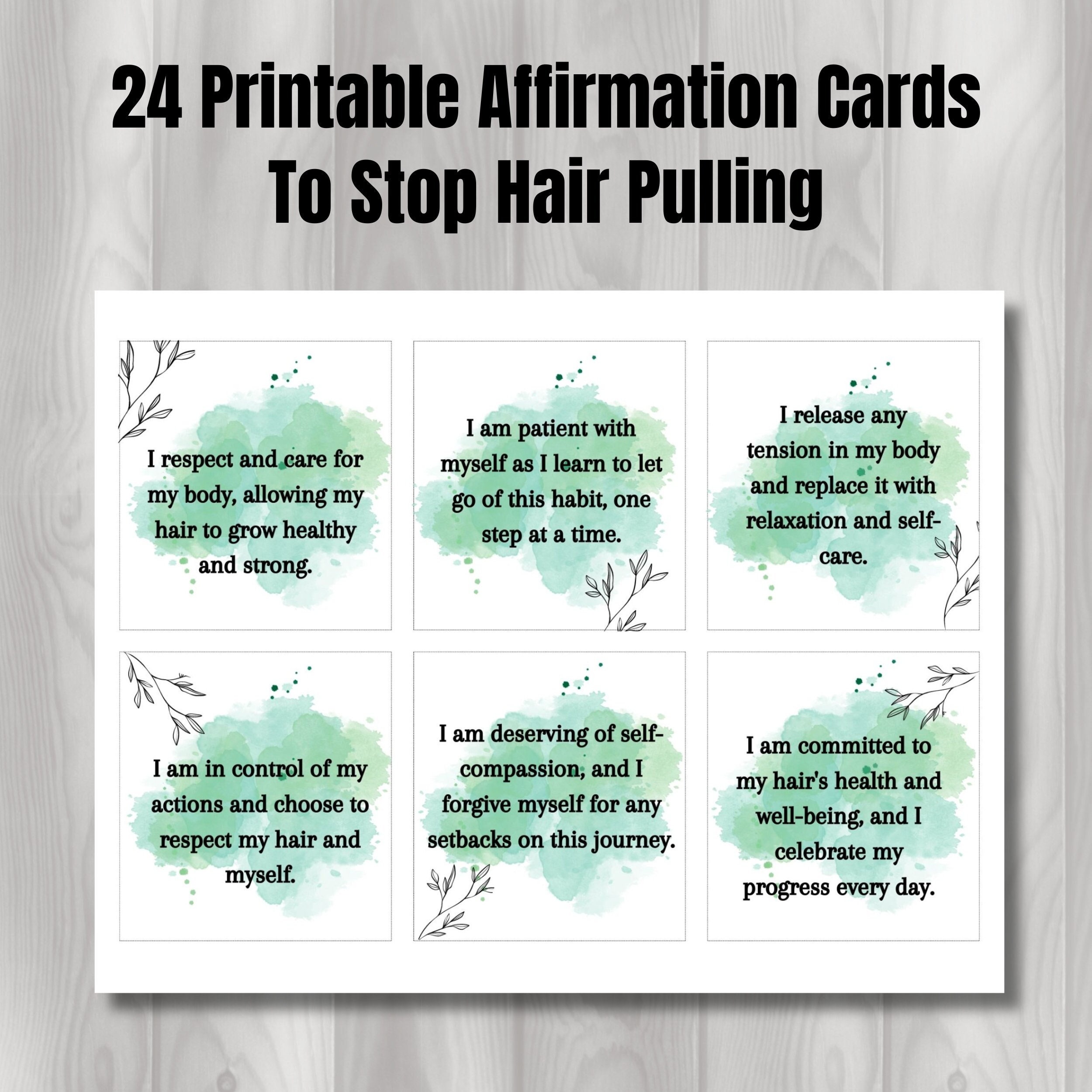 24 Printable Affirmation Cards to Stop Hair Pulling - Etsy
