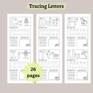A-Z Alphabet Coloring and Tracing Worksheets for Kids (homeschool ...