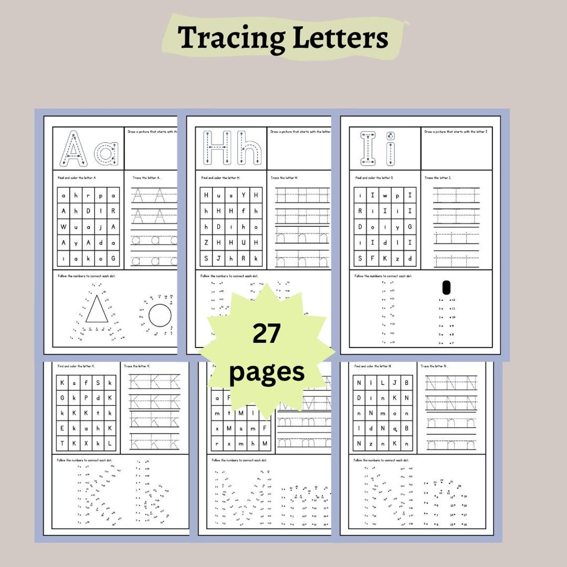 Alphabet Tracing and Coloring Worksheets, Homeschool Printable (digital ...