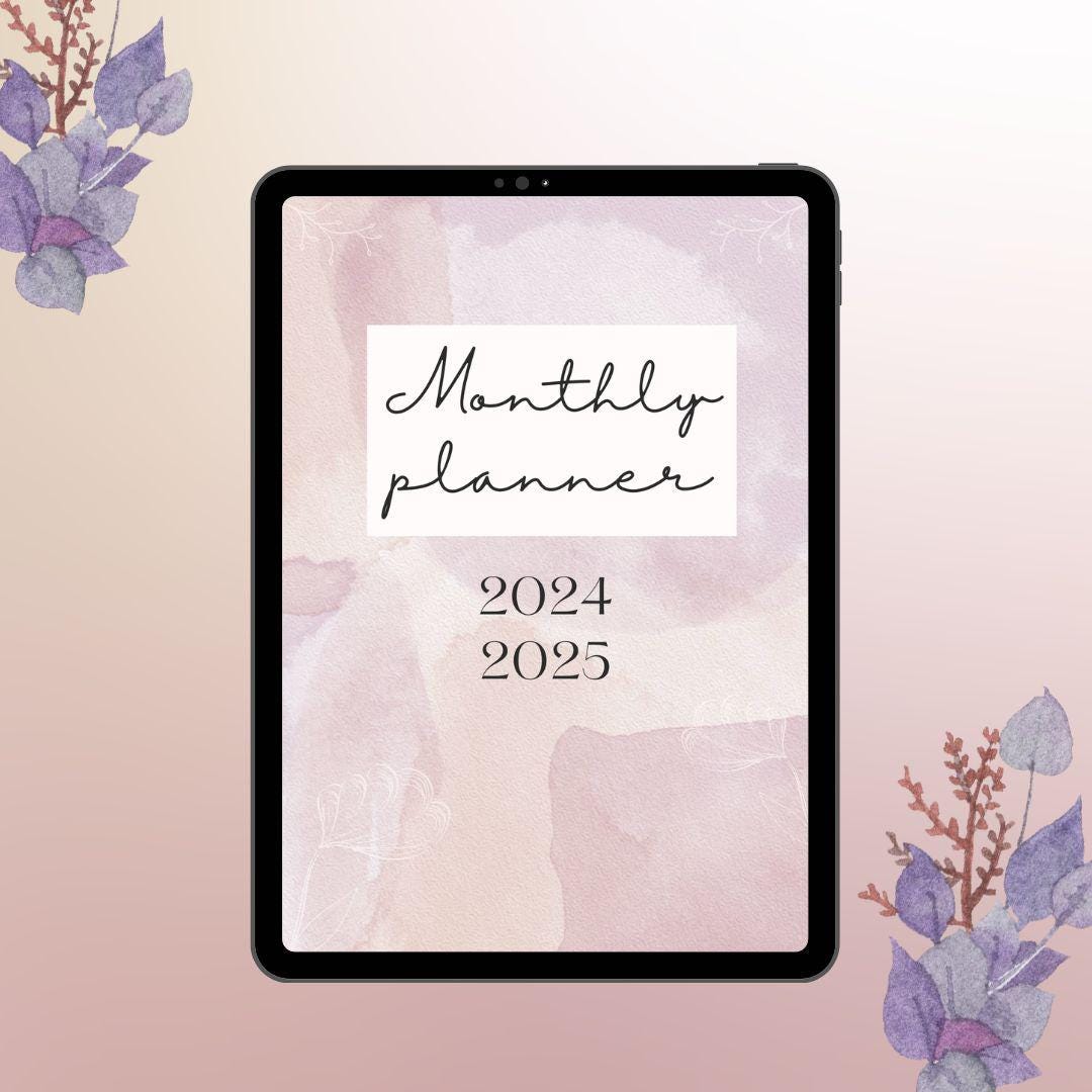 2024 and 2025 Simple Monthly Planner, Fully Dated, Ideal for Students ...