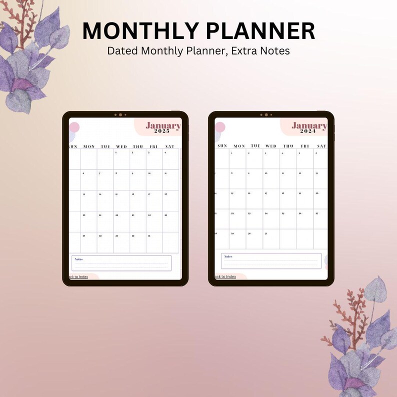 2024 and 2025 Simple Monthly Planner, Fully Dated, Ideal for Students ...
