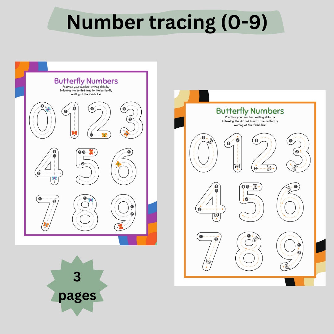 Trace, Count & Color Numbers Worksheets homeschool, Preschool, Toddler ...